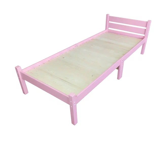 Кровать односпальная Solarius Классика Компакт сплошное основание 200х100, цвет розовый