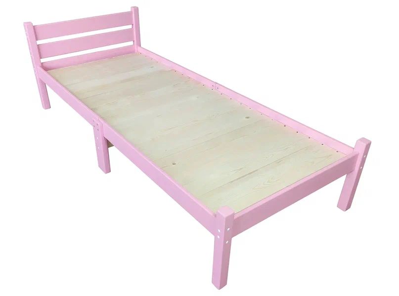 Кровать односпальная Solarius Классика Компакт сплошное основание 200х70, цвет розовый