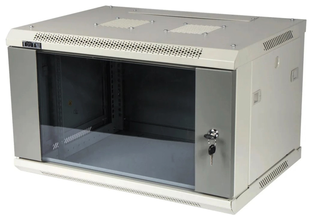 Серверный шкаф LANMASTER TWT-CBWPG-9U-6X4-GY Глубина 45см, серый