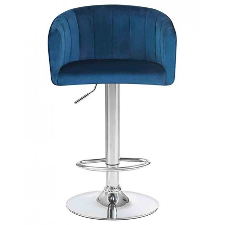 Барный стул DOBRIN, хром/серебристый/синий