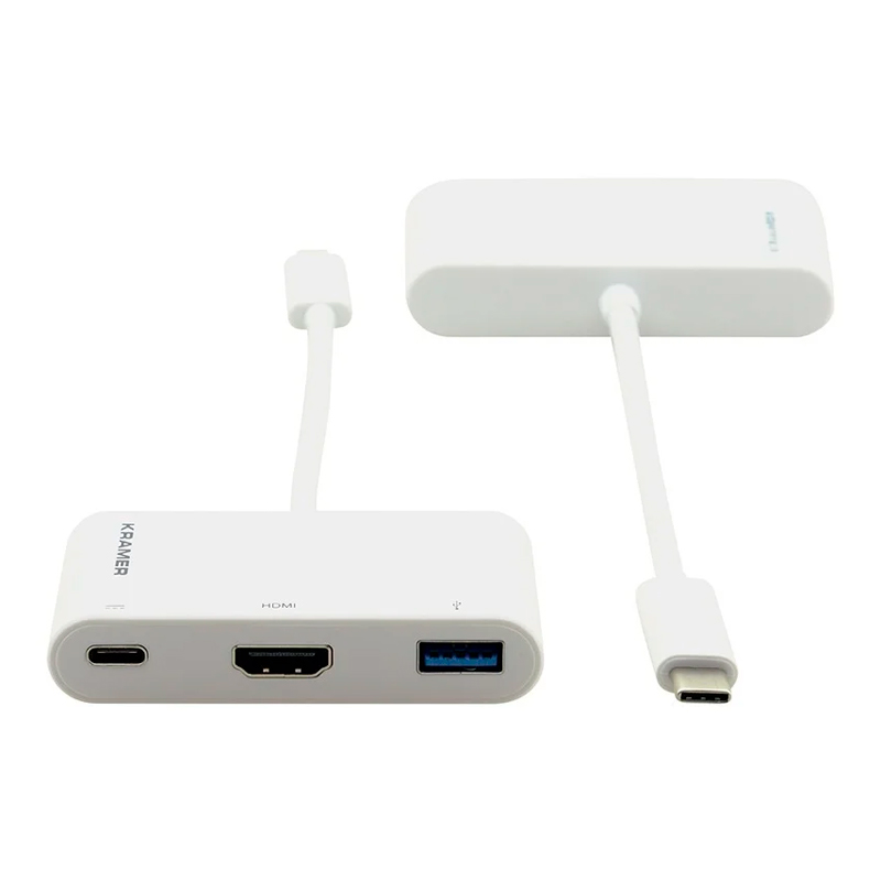 Адаптер KS-is Type-C M-USB/HDMI/Type-C F KS-342 White