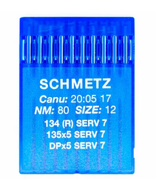 Иглы промышленные с толстой колбой Schmetz 134/DPx5 SERV7 80, 10 шт