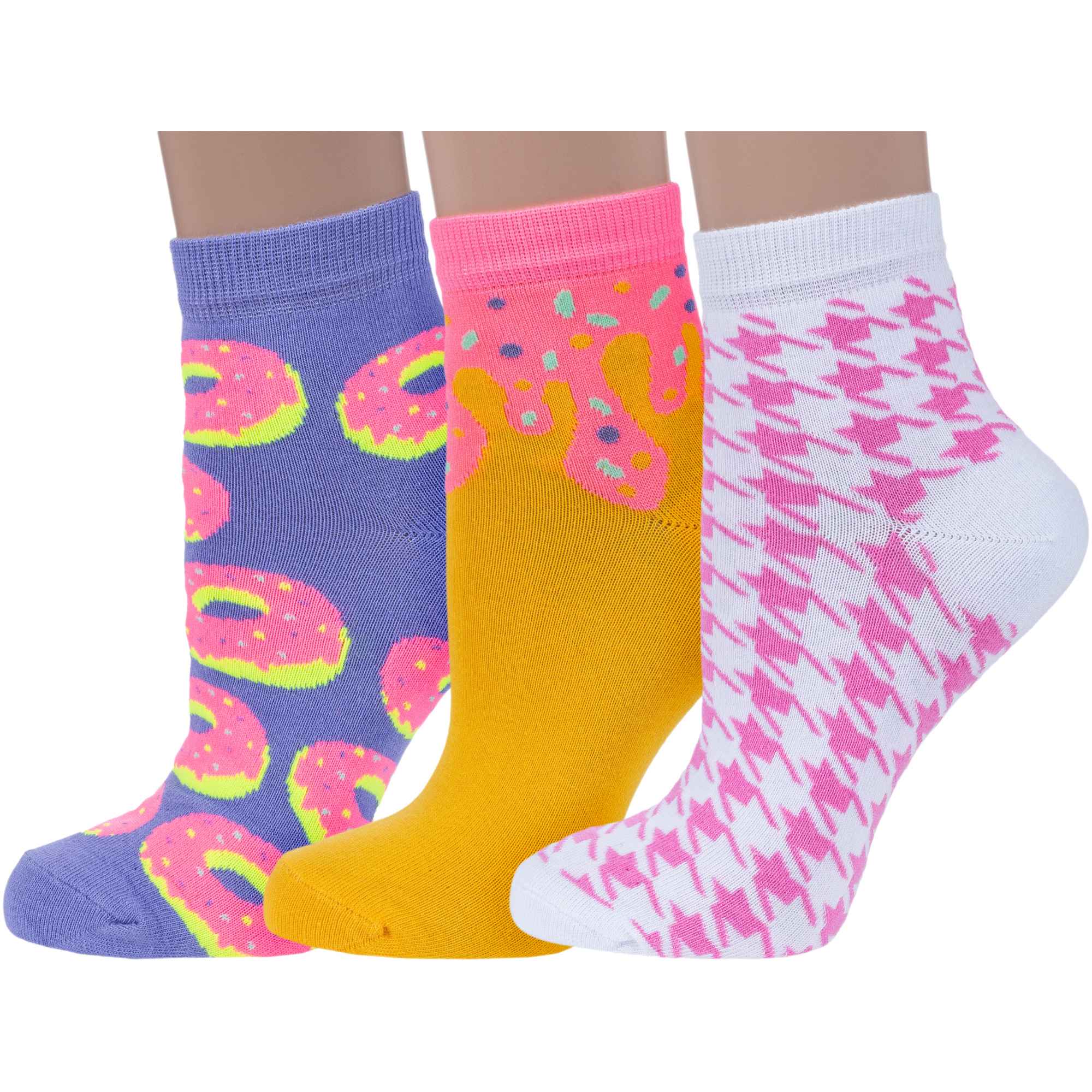 Комплект носков женских Носкофф 3-Н19 разноцветных 23-25