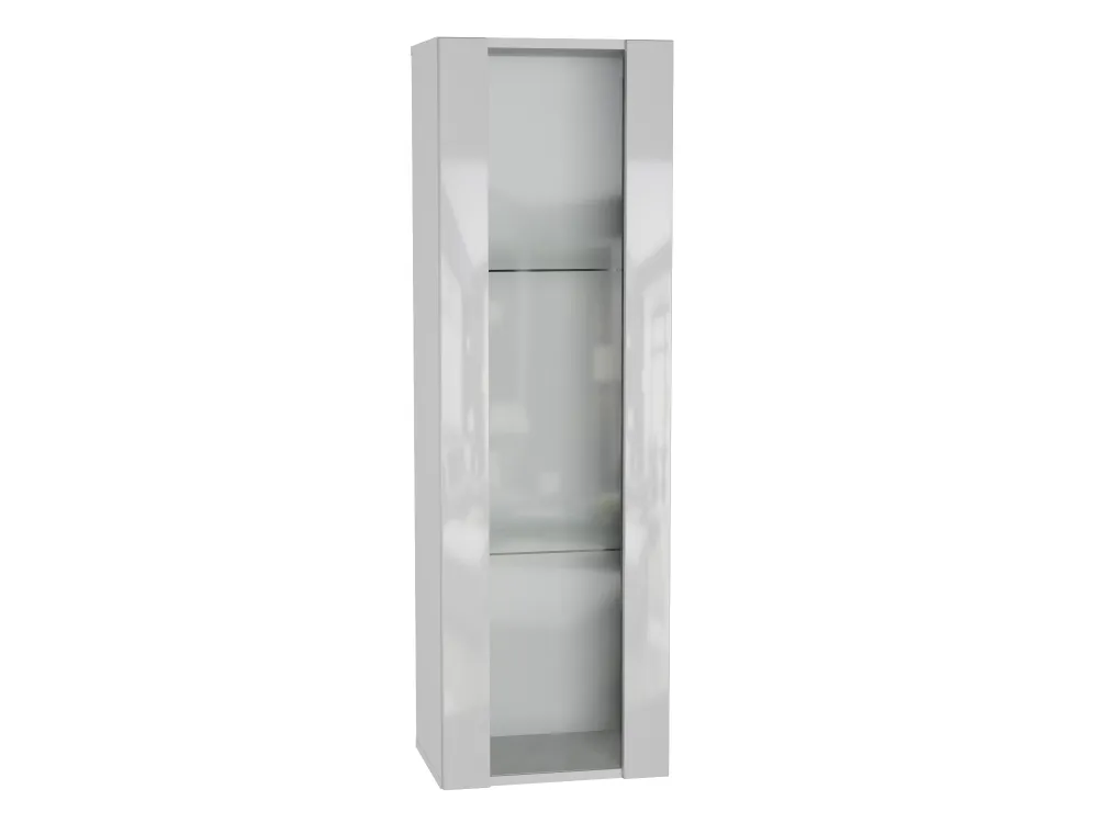 Шкаф навесной витрина НК-Мебель POINT 21 Белый глянец 40х29х126 см