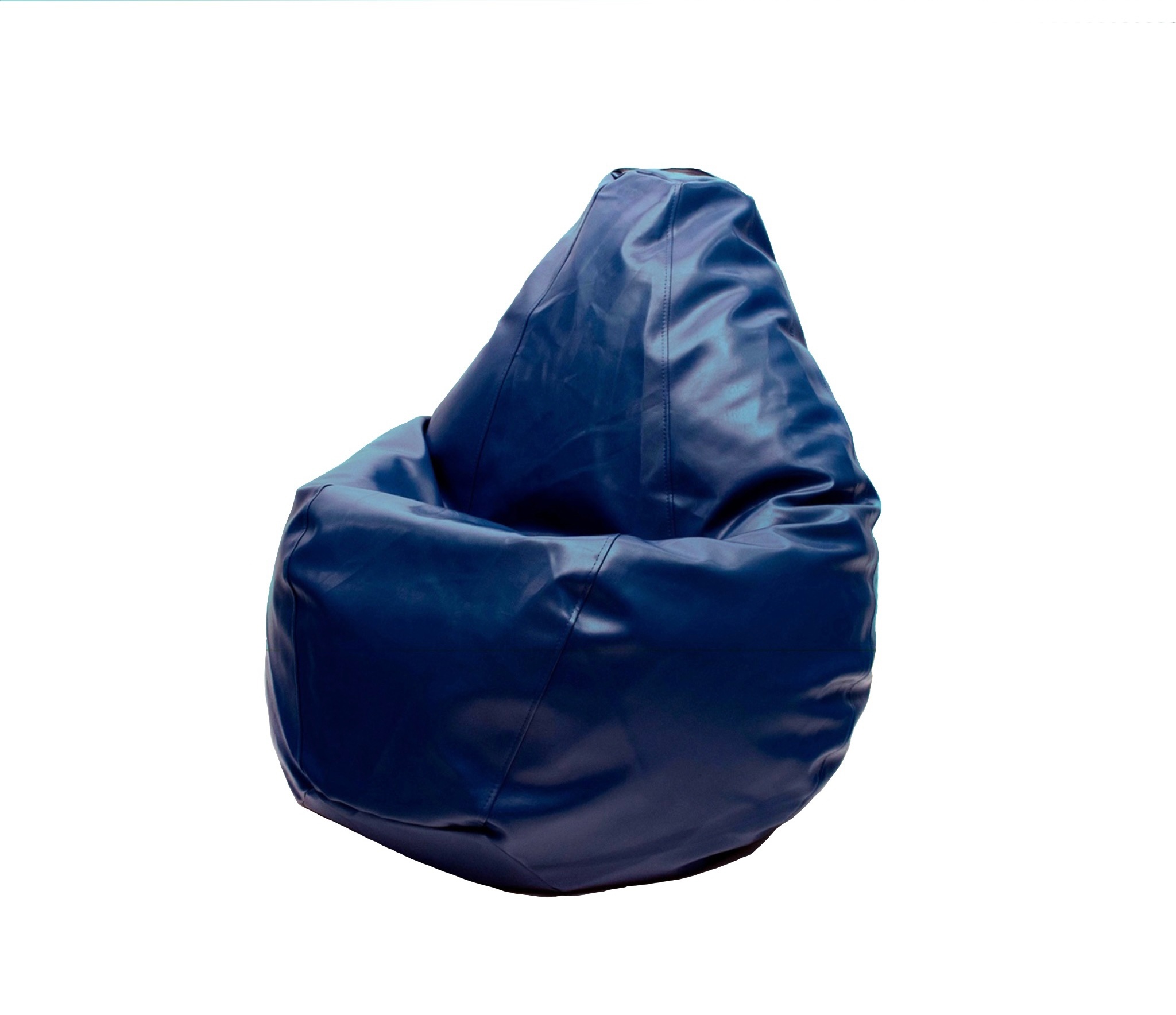 кресло мешок WowPuff ГРУША малая 90см пенополистирол экокожа. Синий