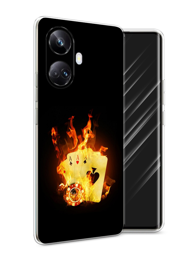 Чехол Awog на Realme 10 Pro+ "Горящие карты"