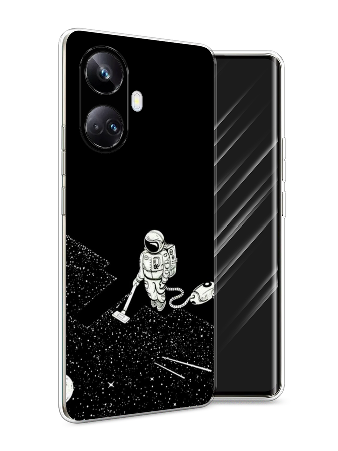 Чехол Awog на Realme 10 Pro+ "Космонавт с пылесосом"
