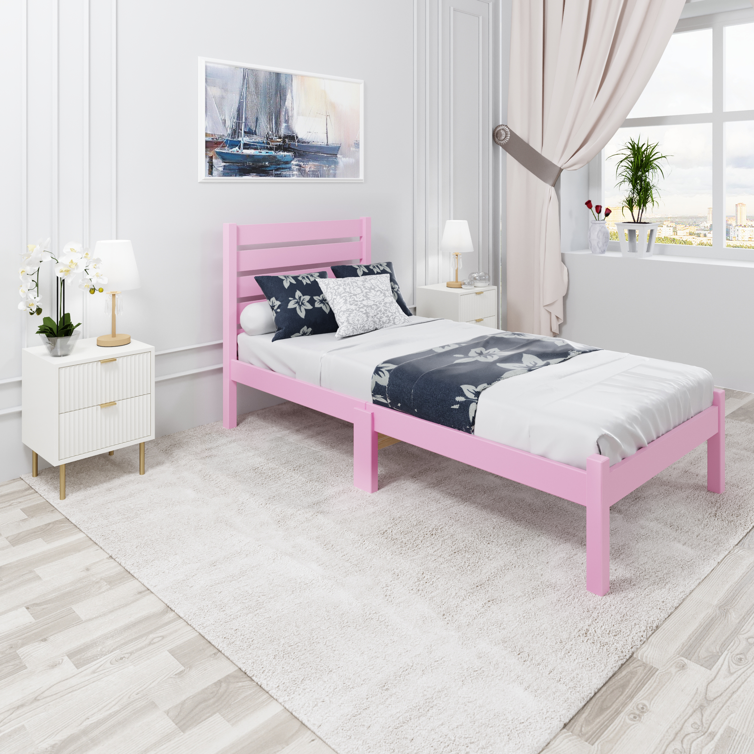 Кровать Solarius Классика Компакт 80х190, розовый