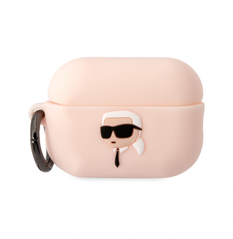 Чехол с карабином Karl Lagerfeld Silicone case NFT 3D Karl для AirPods Pro 2, Розовый