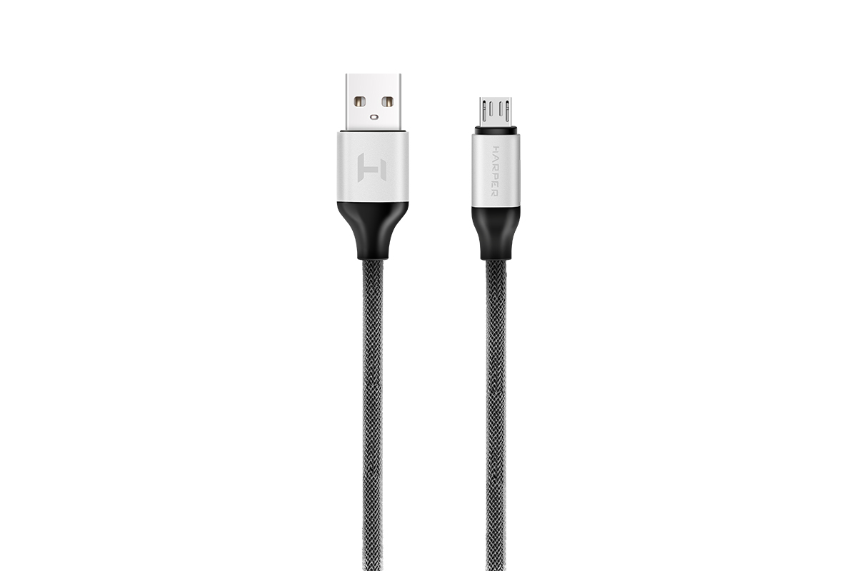 Кабель HARPER BRCH-310 SILVER USB - microUSB, Длина кабеля: 1м