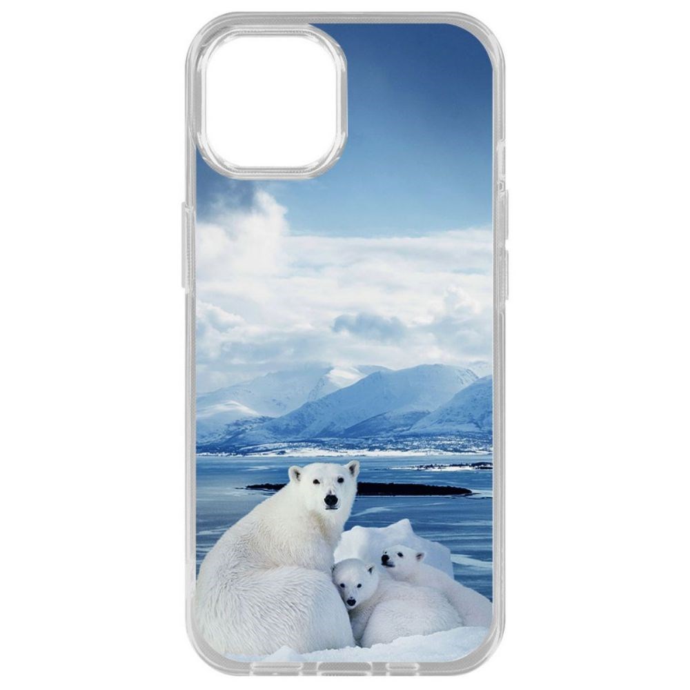 Чехол-накладка Krutoff Clear Case Полярные медведи для iPhone 14 Plus