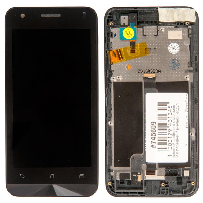 Дисплей в сборе с тачскрином и передней панелью для Asus ZenFone C (ZC451CG) черный