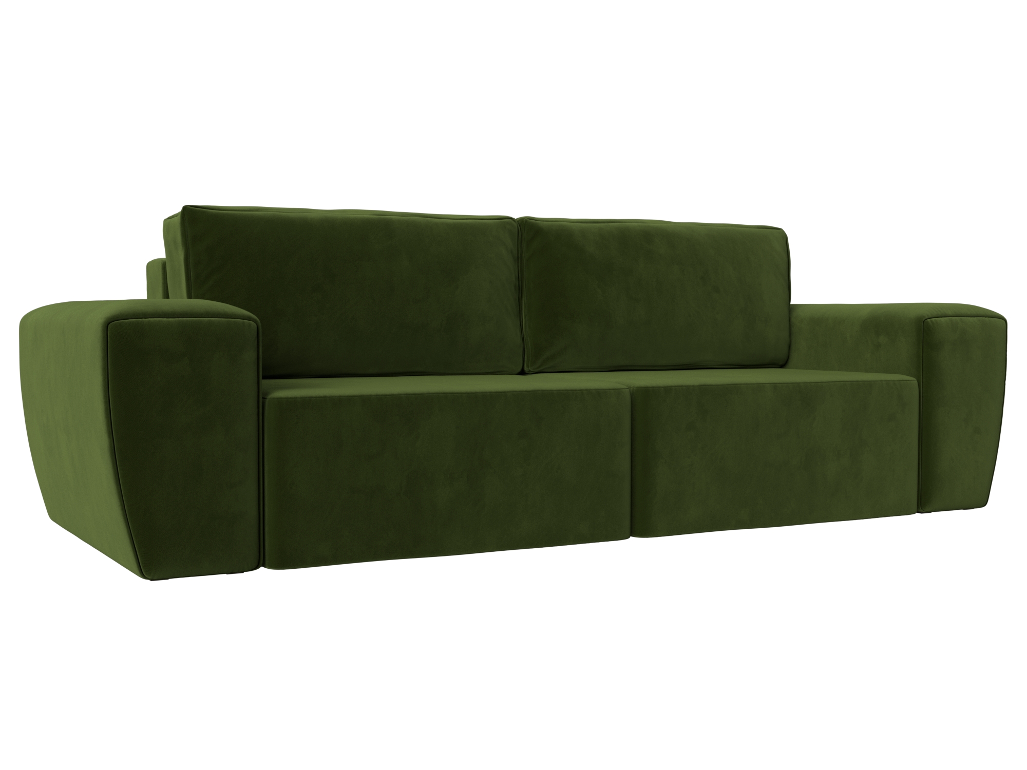 Прямой диван Беккер микровельвет зеленый