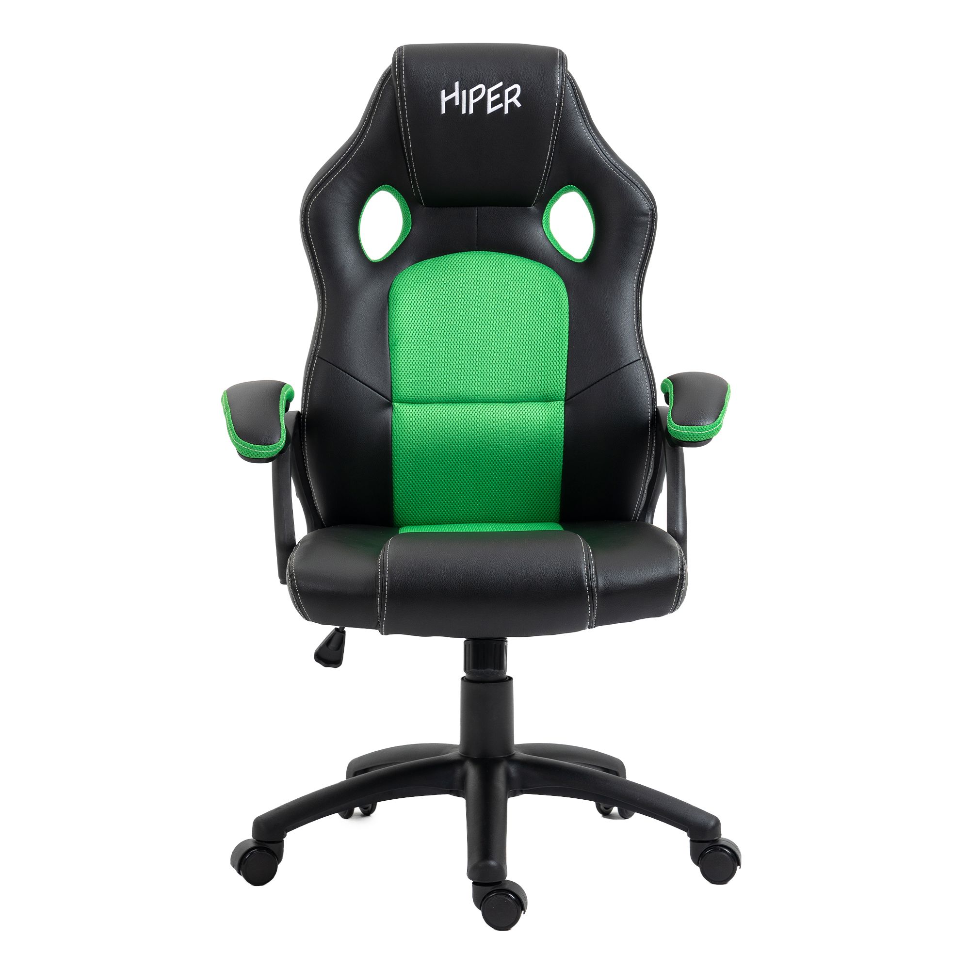 Кресло игровое Hiper Ontario HGC005, чёрный, зеленый