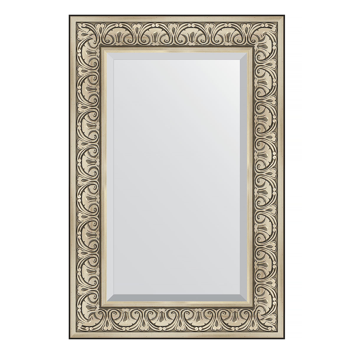 Зеркало в раме 60x90см Evoform BY 3424 барокко серебро