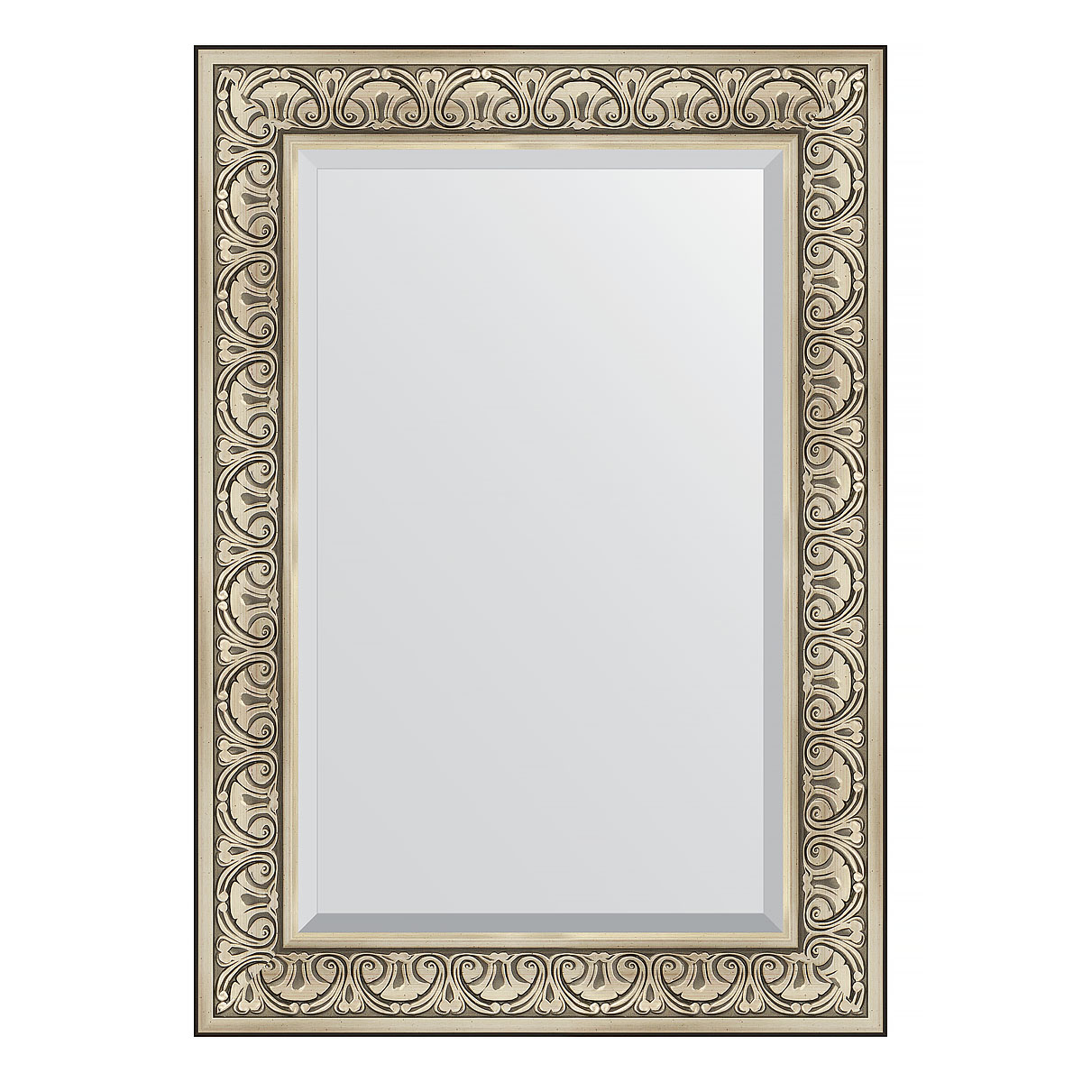Зеркало в раме 70x100см Evoform BY 3450 барокко серебро