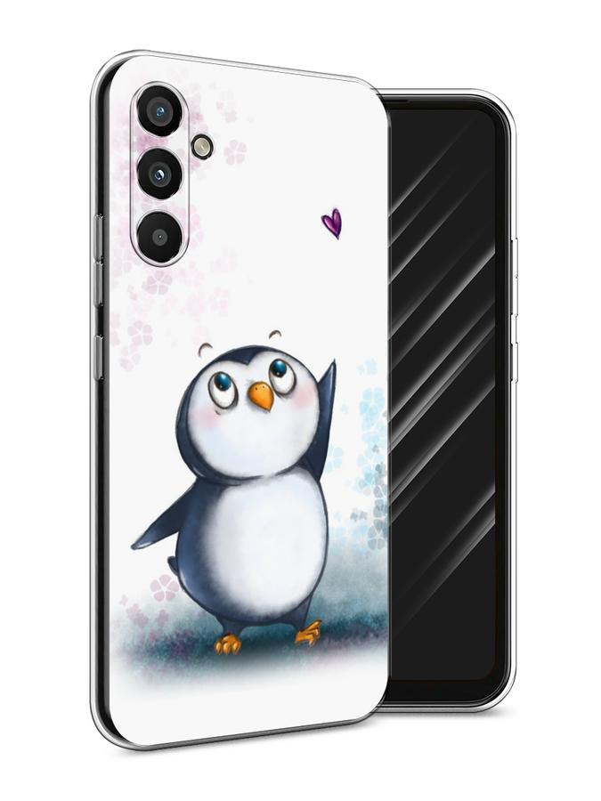 Чехол Awog на Samsung Galaxy A34 "Пингвин и сердечко"