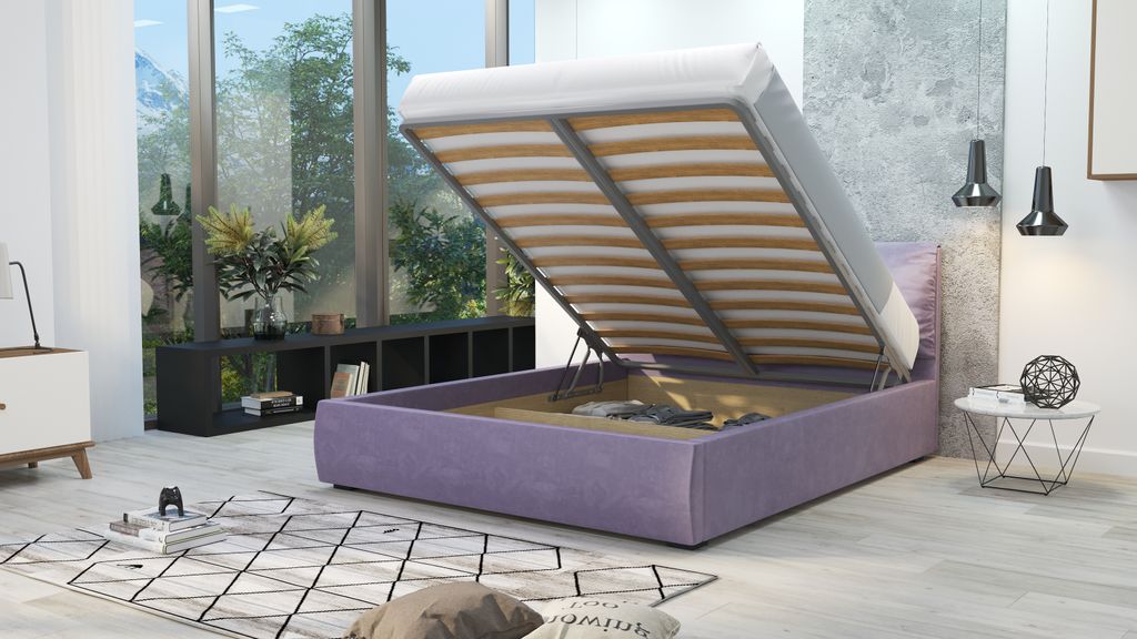 Кровать двуспальная с мягкими подушками в изголовье MyCloud, модель Ибица 200x200