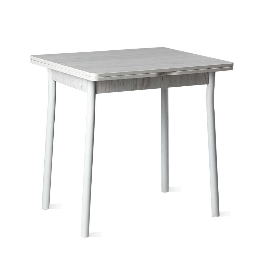 Стол для кухни Фортресс Дуэт.4, Сосна винтерберг/Белый муар, комплект ног №2.1.