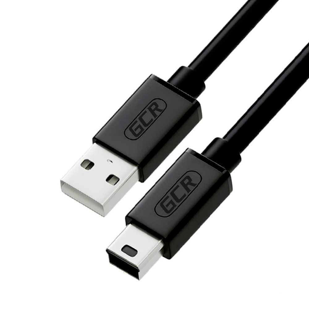 GCR Кабель 1.5m USB 2.0, AM/AM, черный, 28/28 AWG, экран, армированный, морозостойкий