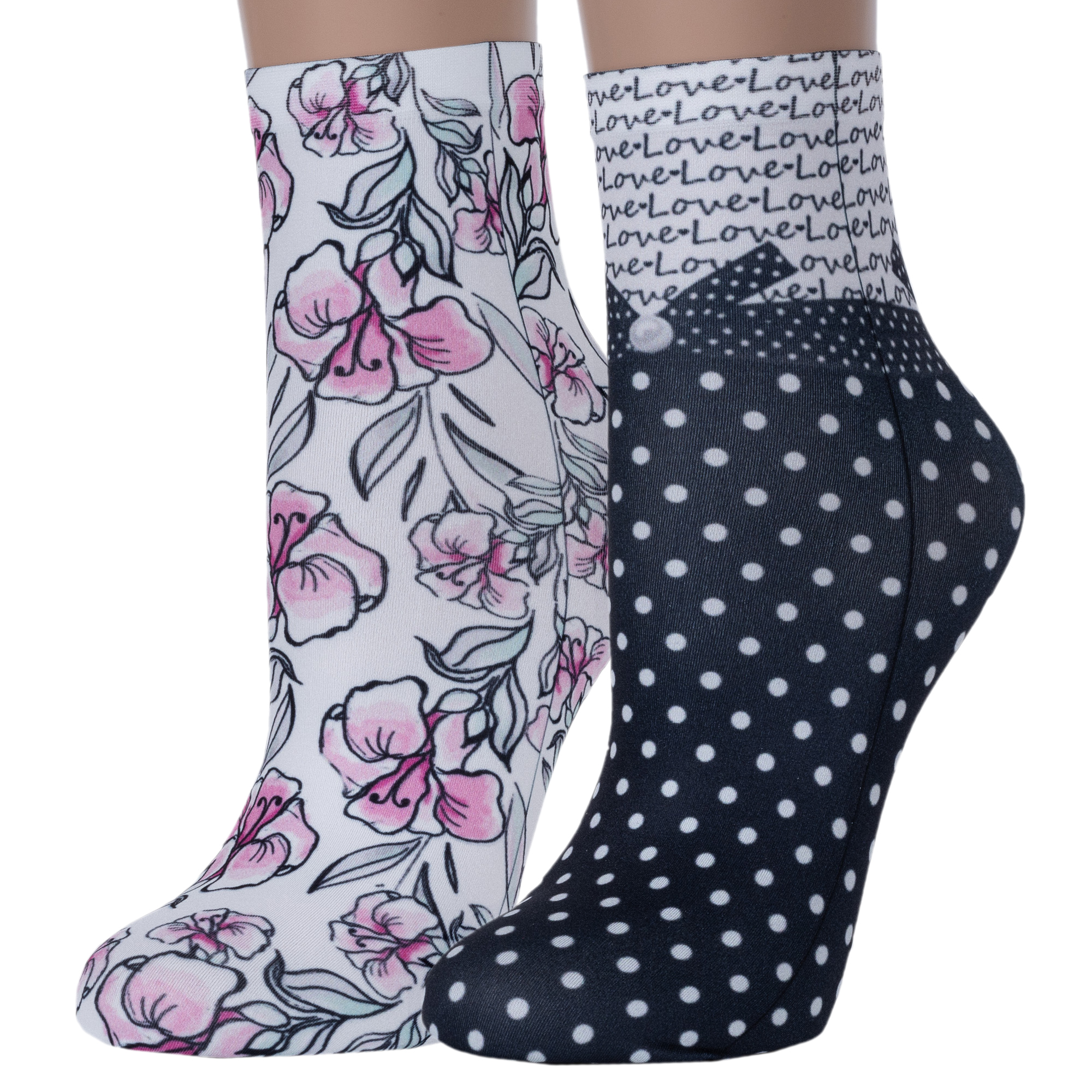 Комплект носков женских Conte 2-17С-34СП белых; черных; розовых 23-25