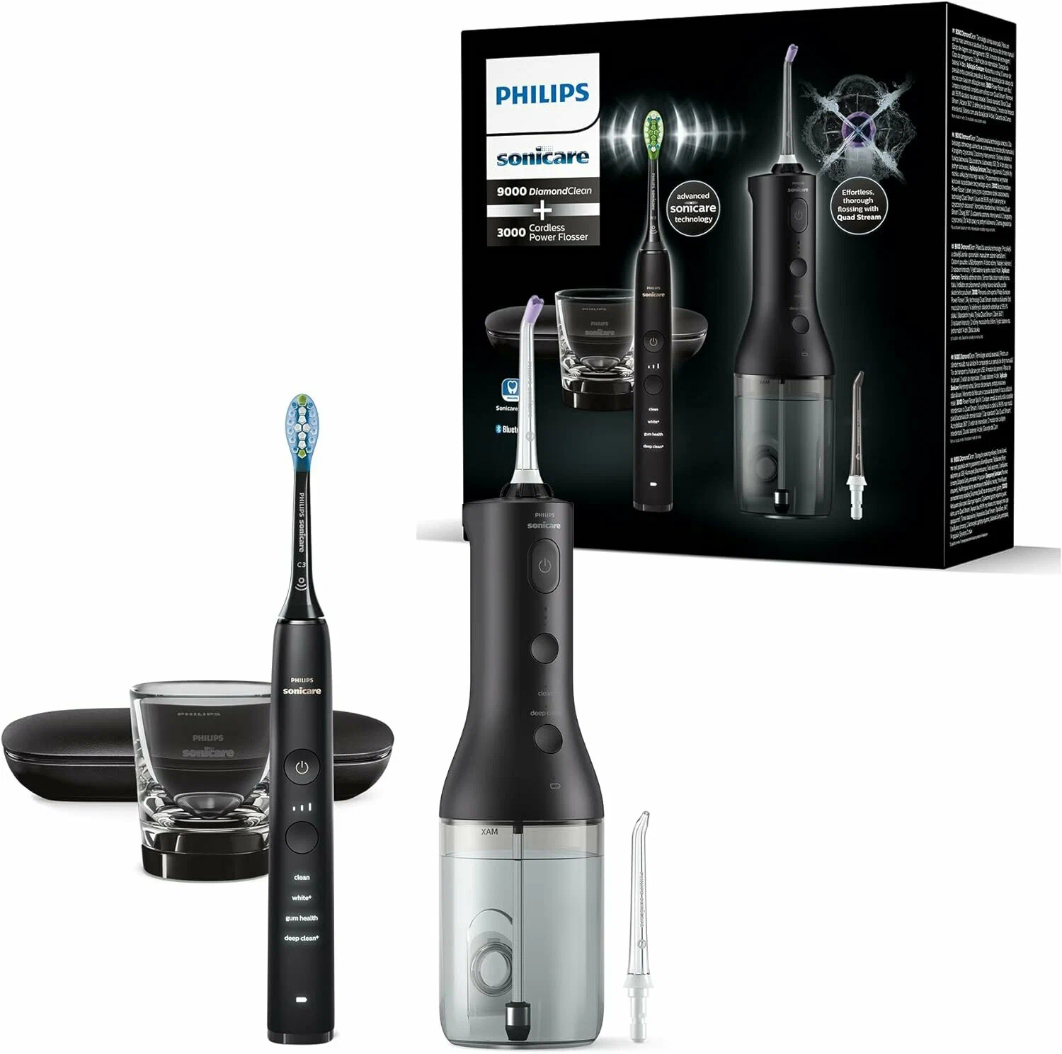 Ирригатор+электрическая зубная щетка Philips Sonicare DiamondClean 9000 HX3866/43 черный