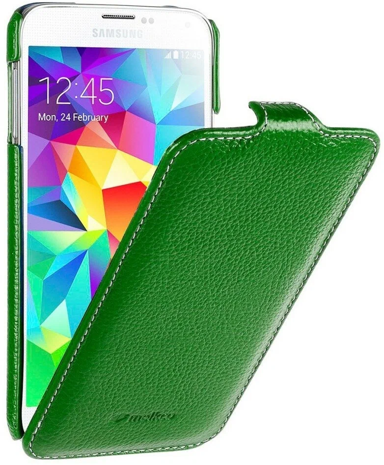 Кожаный чехол книжка Melkco Jacka Type для Samsung Galaxy S5 зеленый