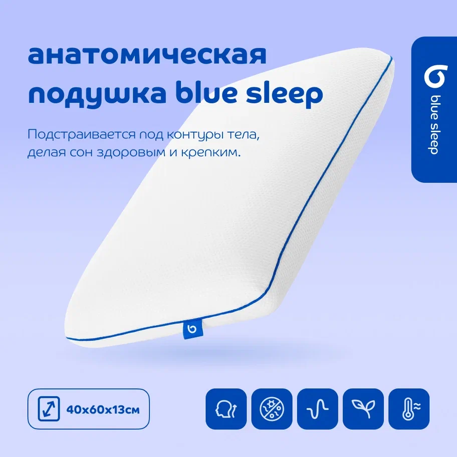 Подушка Blue Sleep Анатомическая 40x60 см