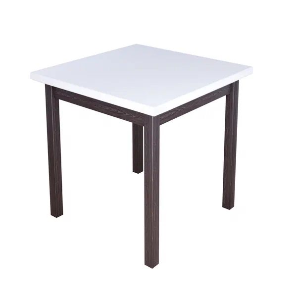 Стол кухонный Solarius Классика квадратный 75х75х75, белый с ножками цвета венге