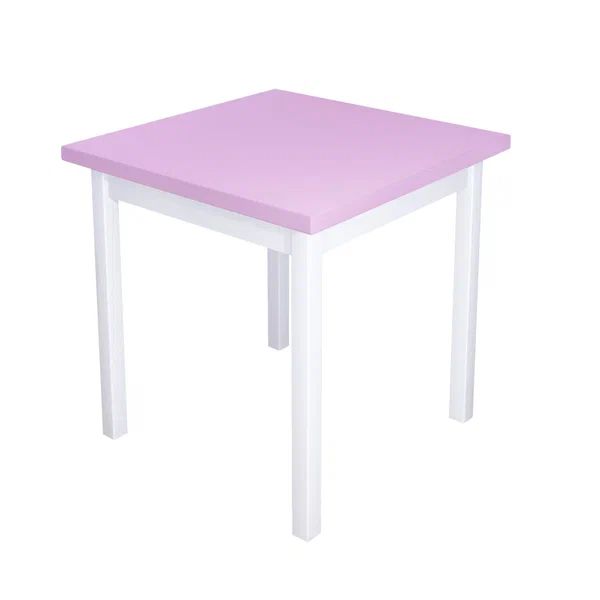 Стол кухонный Solarius Классика квадратный 70х70х75, розовый с белыми ножками
