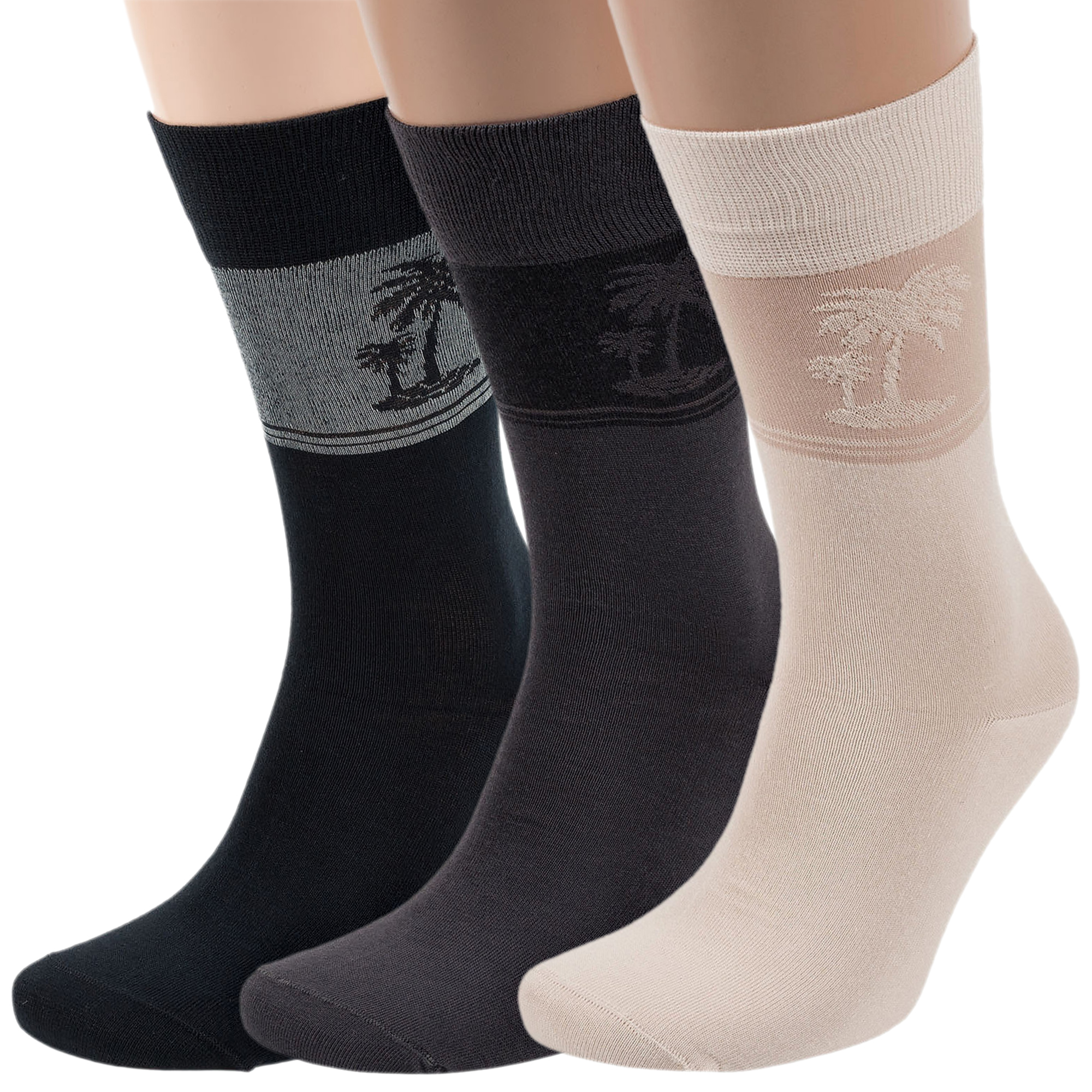 Комплект носков мужских ХОХ 3-X-1202 черных; серых; бежевых 29