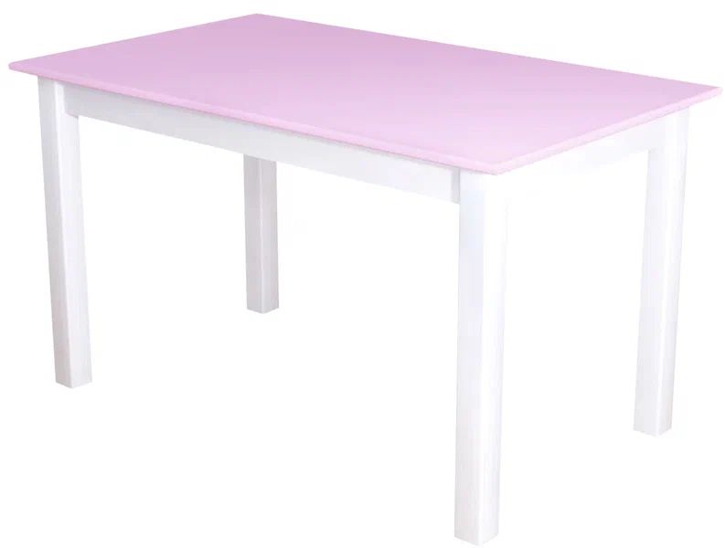 Стол кухонный Solarius Классика дерево 110х60х75, розовый с белыми ножками