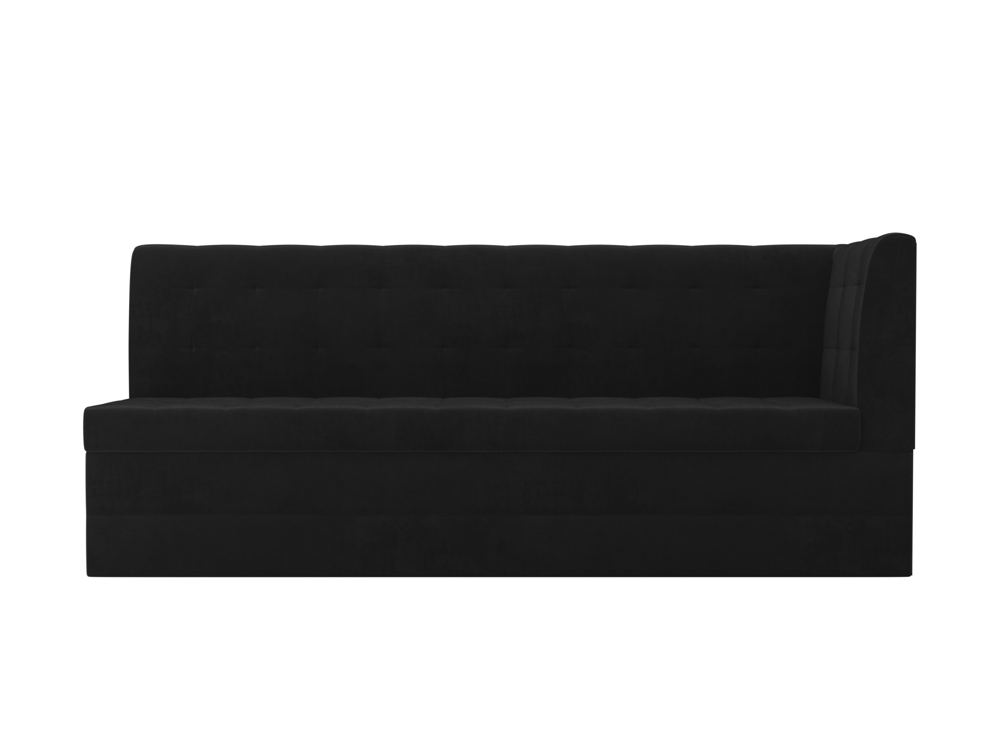 Кухонный угловой диван 4Home Бриз, 181x62x85см, дельфин, черный, велюр