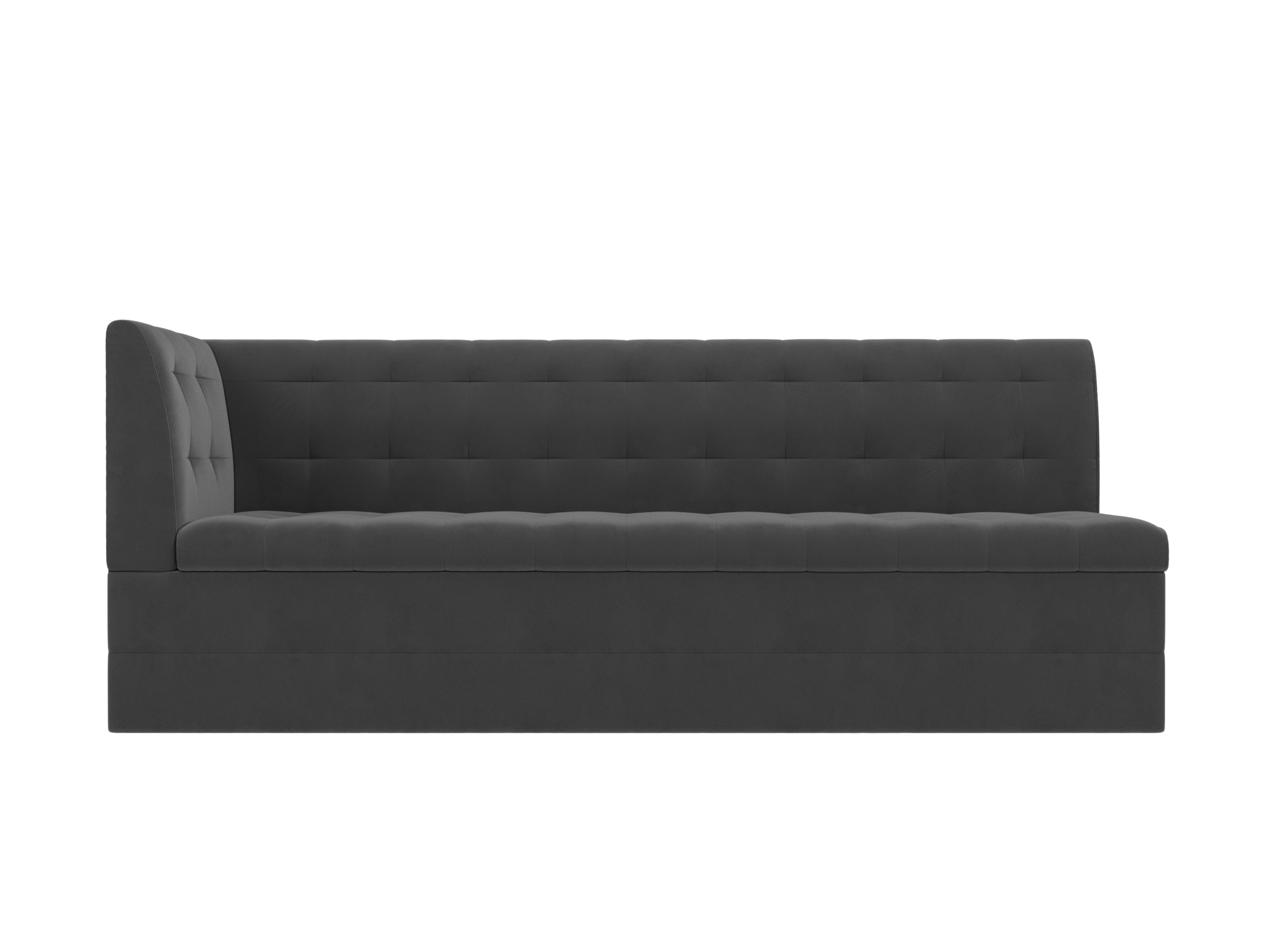 Кухонный угловой диван 4Home Бриз, 181x62x85см, дельфин, серый, велюр