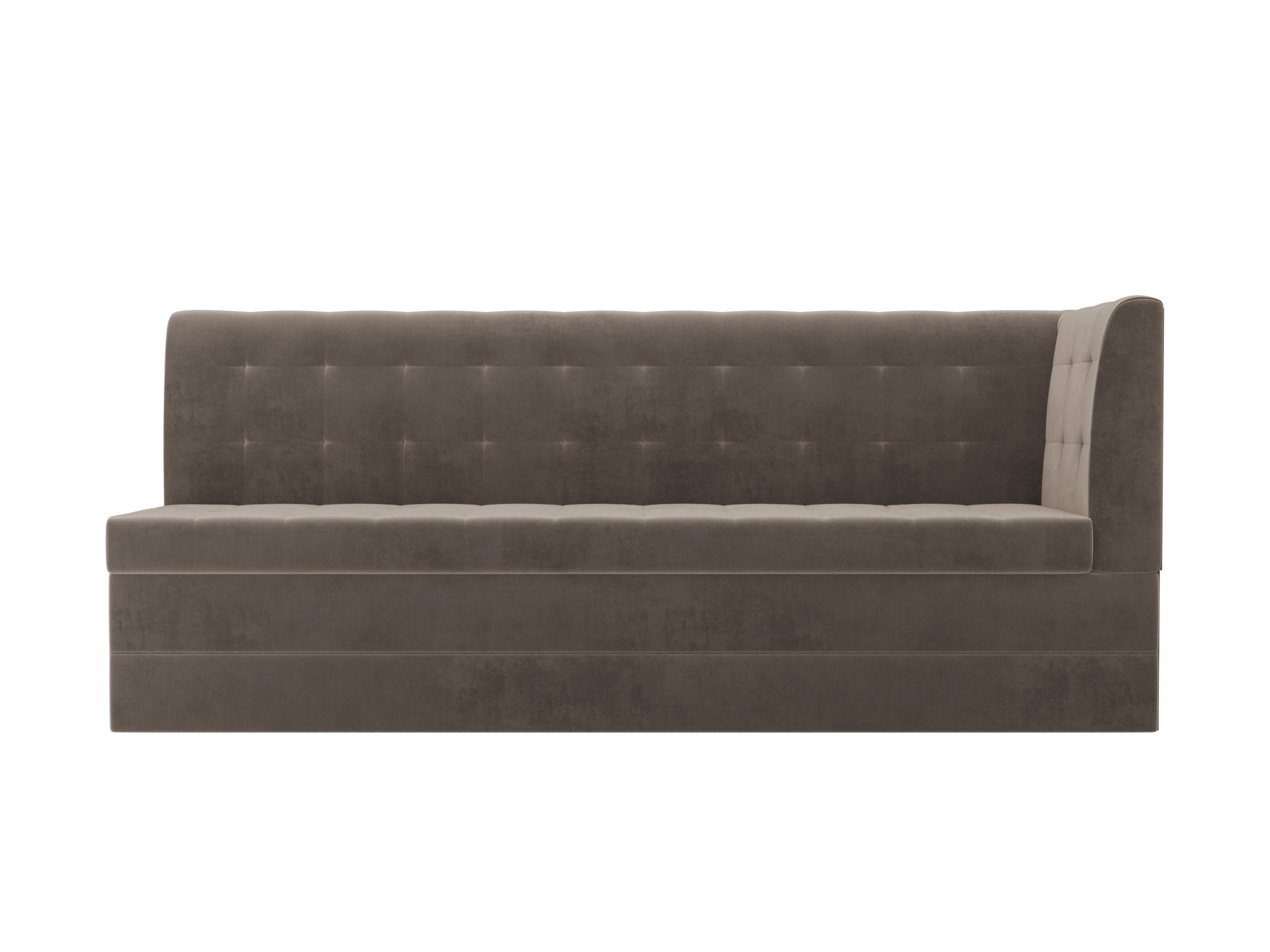 Кухонный угловой диван 4Home Бриз, 181x62x85см, дельфин, коричневый, велюр