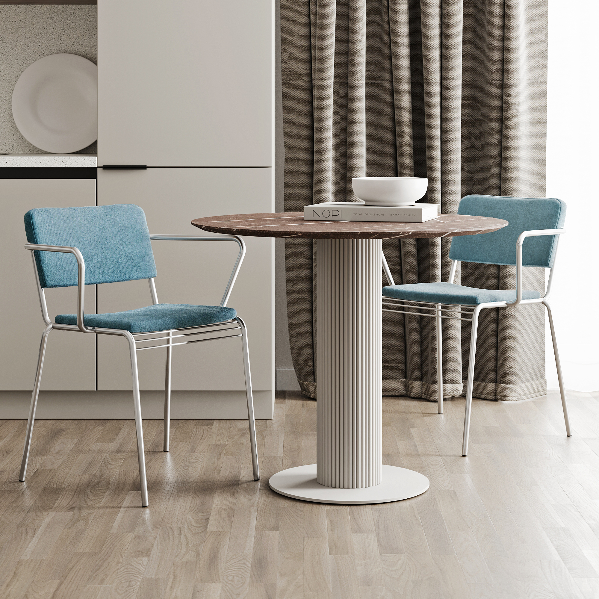 Комплект стульев для кухни ArtCraft Cast LR 2 шт., с мягкими подушками бирюзового цвета