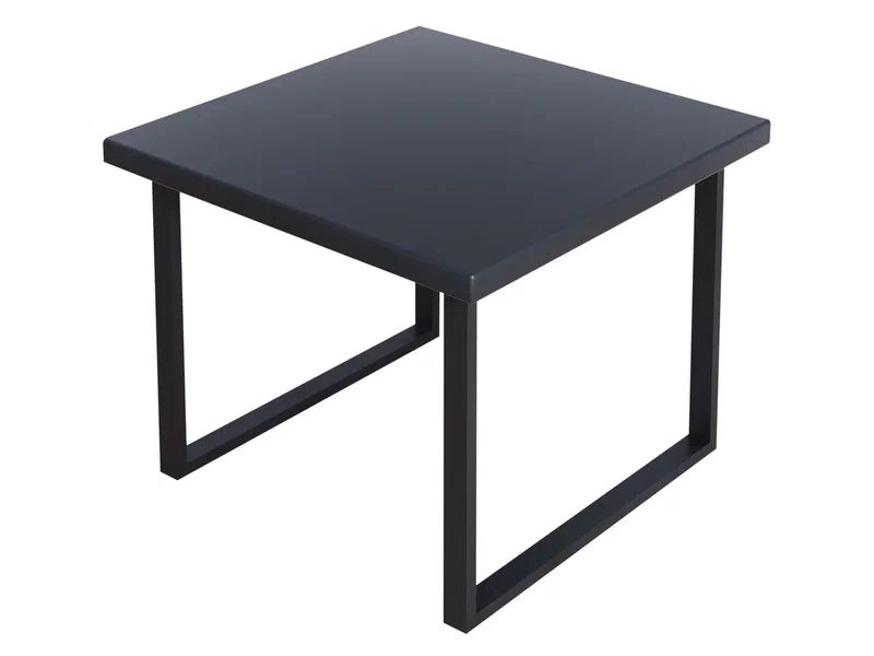 журнальный стол Solarius Loft металл-дерево 75х75х50, антрацит с черными ножками