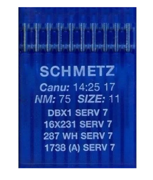 Иглы промышленные с тонкой колбой Schmetz 1738/DBx1 SERV7 75, 10 штук