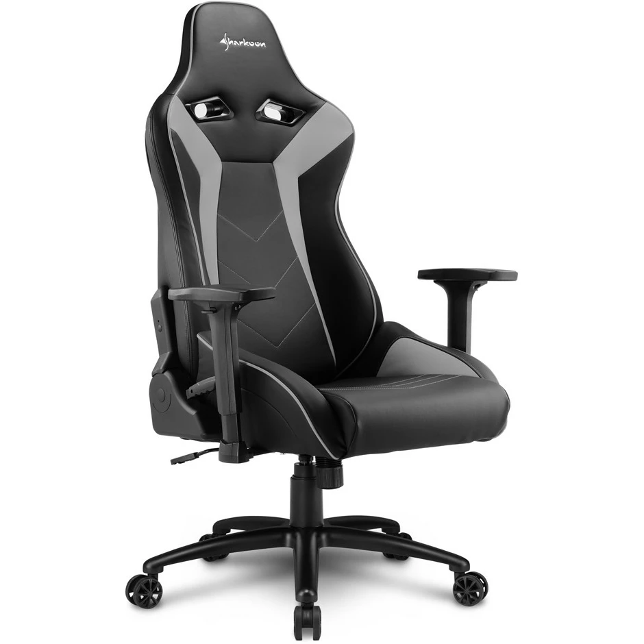 Кресло геймерское Sharkoon Elbrus 3 , чёрно-серое .