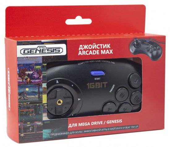 Геймпад Retro Genesis Arcade Max для Sega Black (ACSg12)