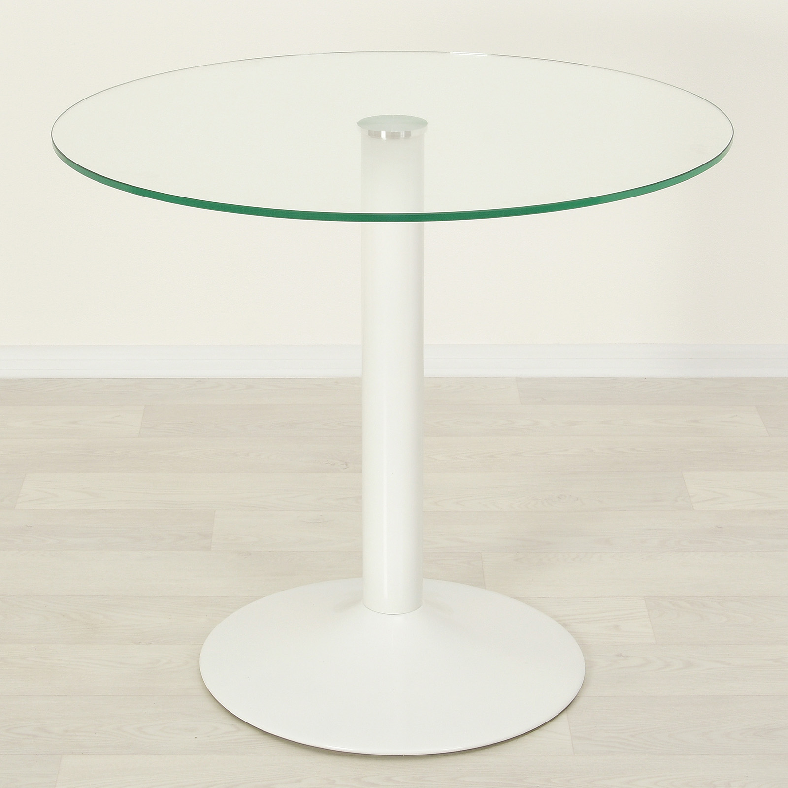 Стеклянный стол Mebel Apartment Троя 18 прозрачный/белый D90