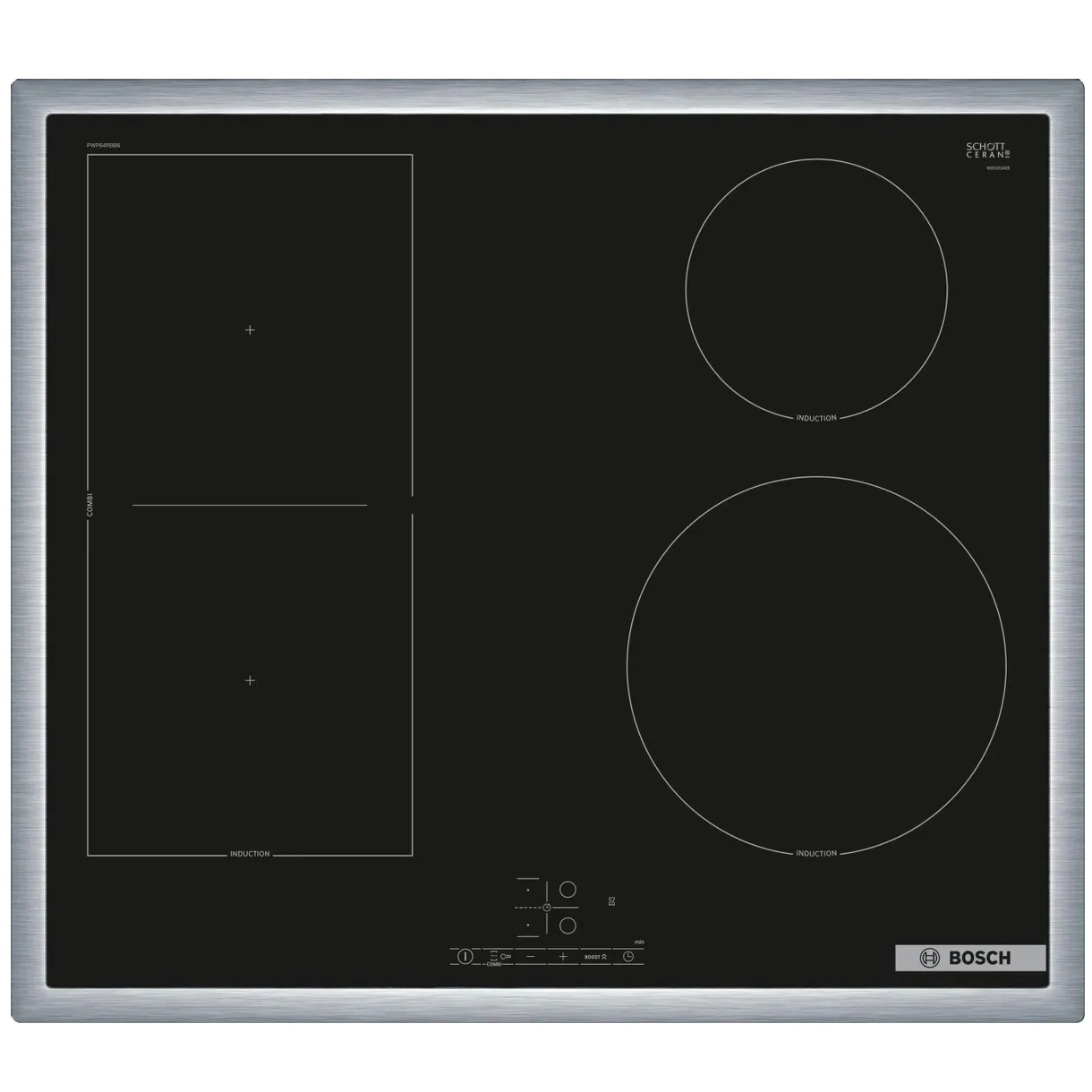 Встраиваемая варочная панель индукционная Bosch PWP64RBB6E черный