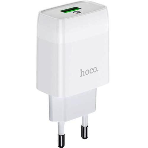 Сетевое зарядное устройство Hoco C72Q, 1xUSB, 3 A, white
