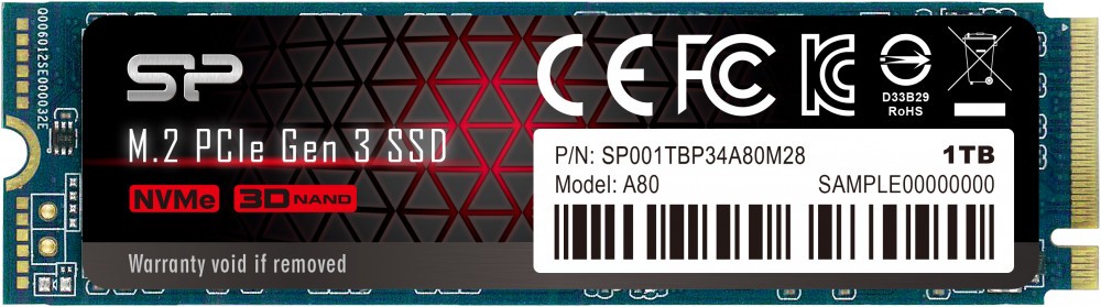 SSD накопитель Silicon Power Ace A80 M.2 2280 1 ТБ (SP001TBP34A80M28)
