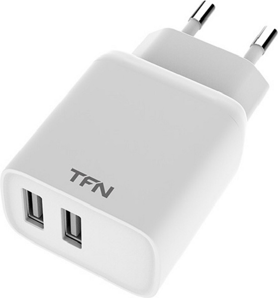 Сетевое зарядное устройство TFN Rapid 5A QC/SCP, 2 USB, 5 A, (TFN-WCRPD02) white