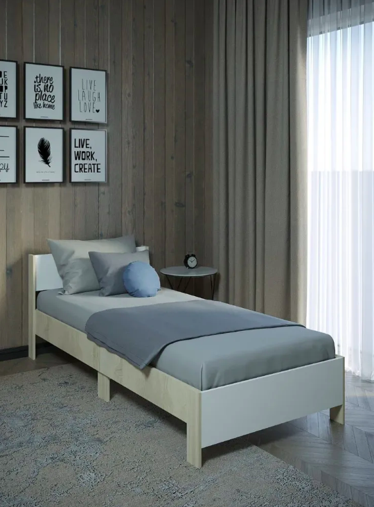 Кровать односпальная деревянная Alatoys 90х200 см белая