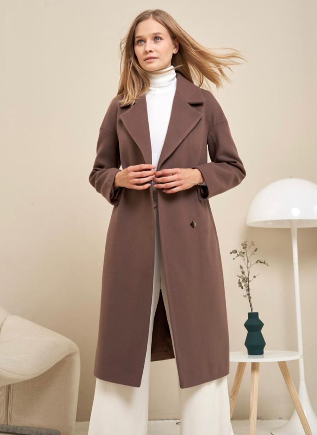 Пальто женское Giulia Rosetti 62995 коричневое 48 RU