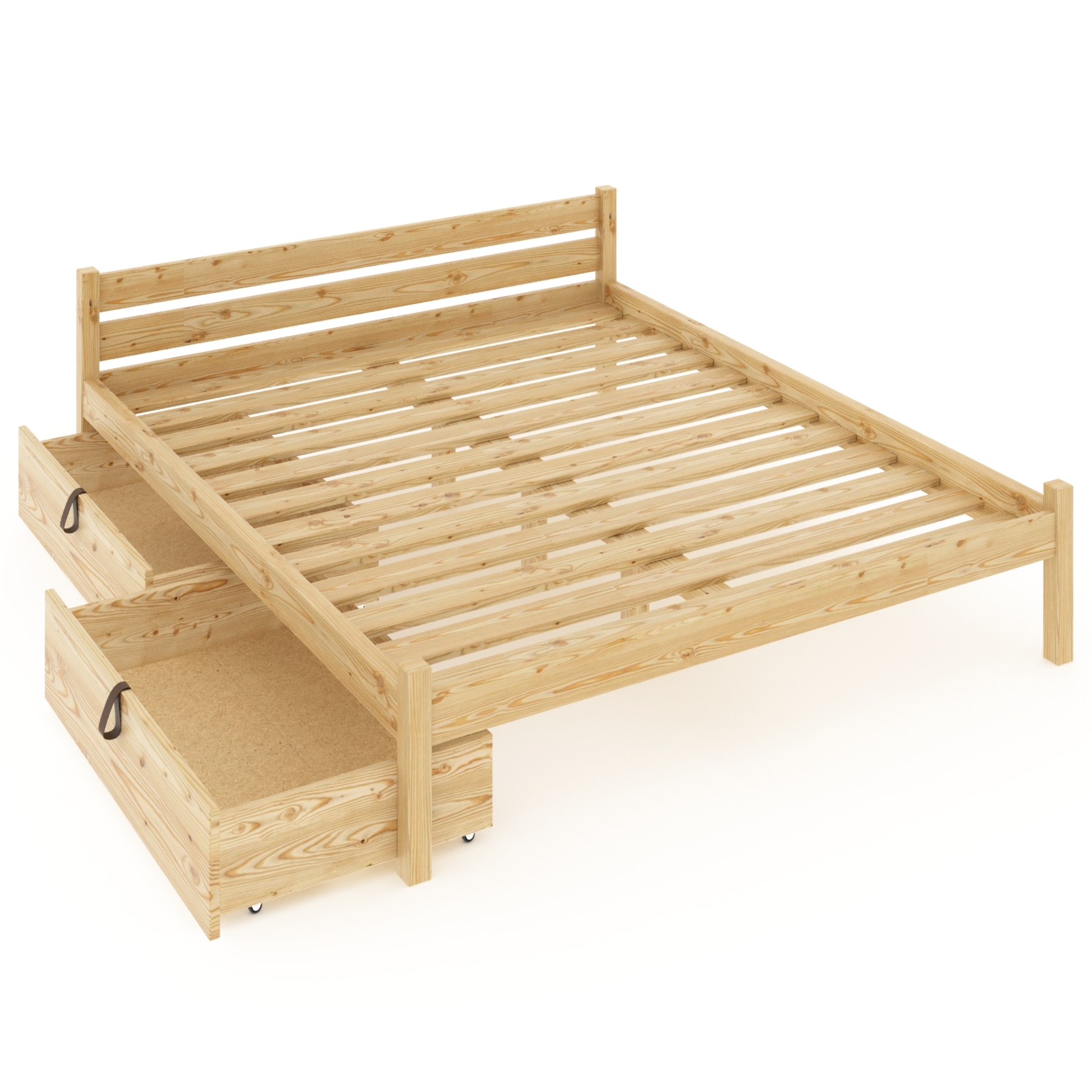 Кровать Solarius Классика с реечным основанием 200х160 с 2 выкатными ящиками, без покрытия