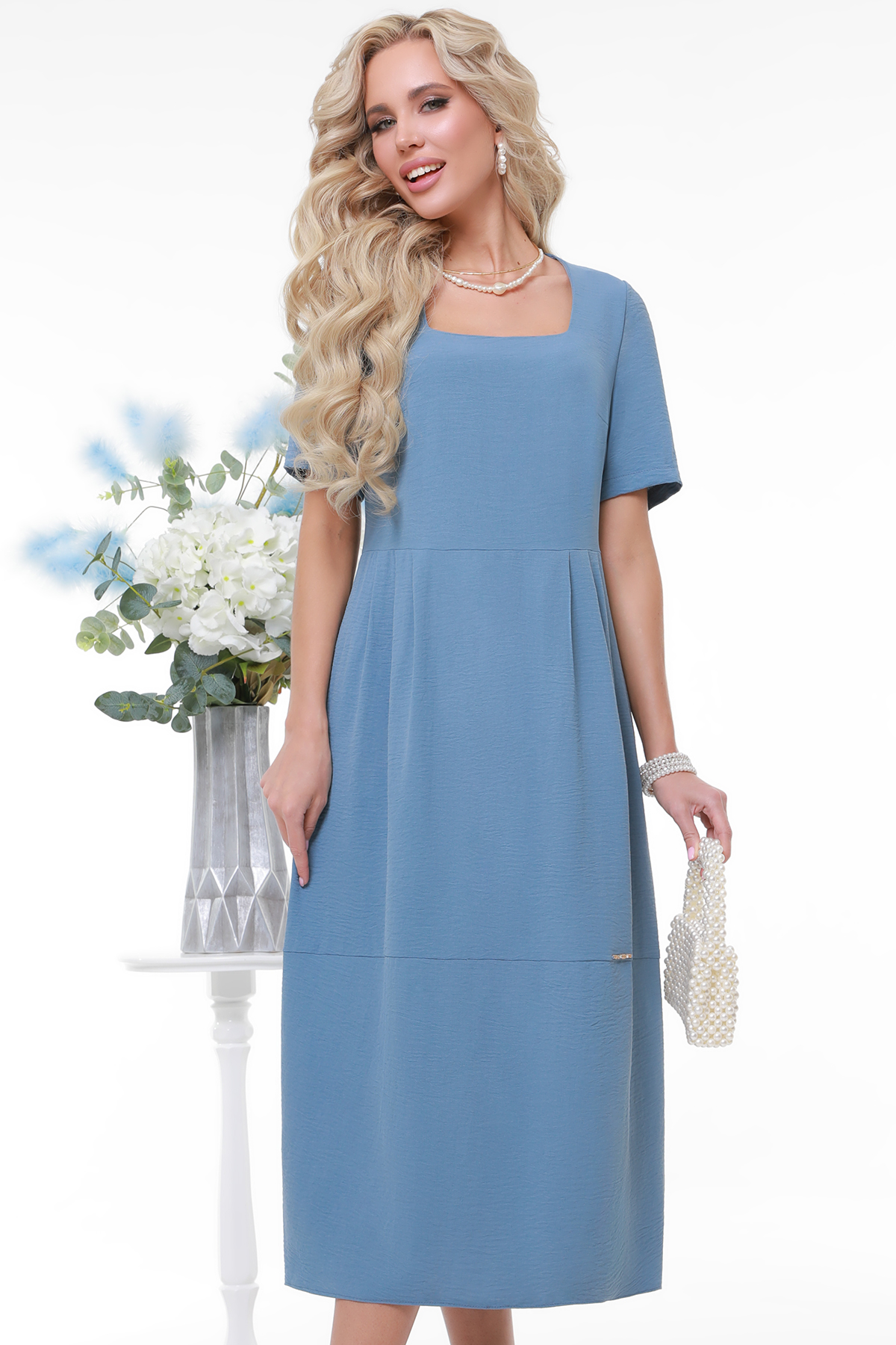 Платье женское DSTrend 116 синее 44 RU