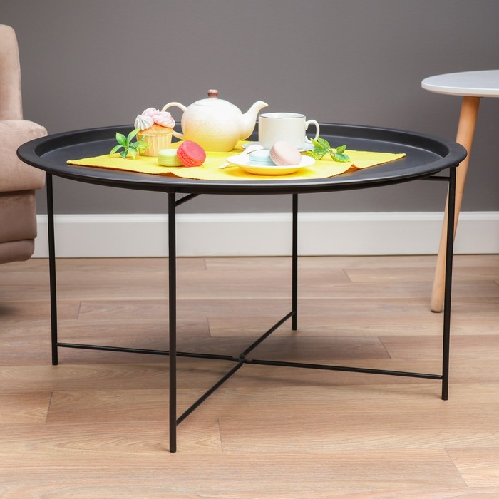 Кофейный столик Юпитер YS-8375L, черный 75х42 см